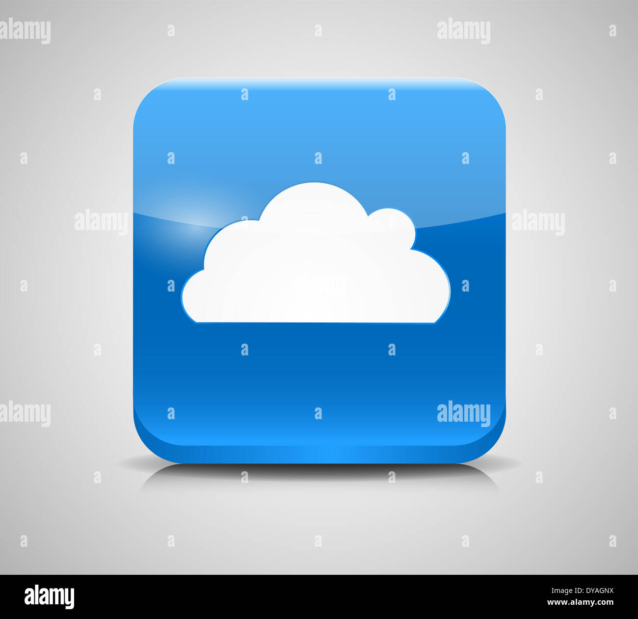 Vector Glass Button with Cloud Icon Stock Photo - Alamy