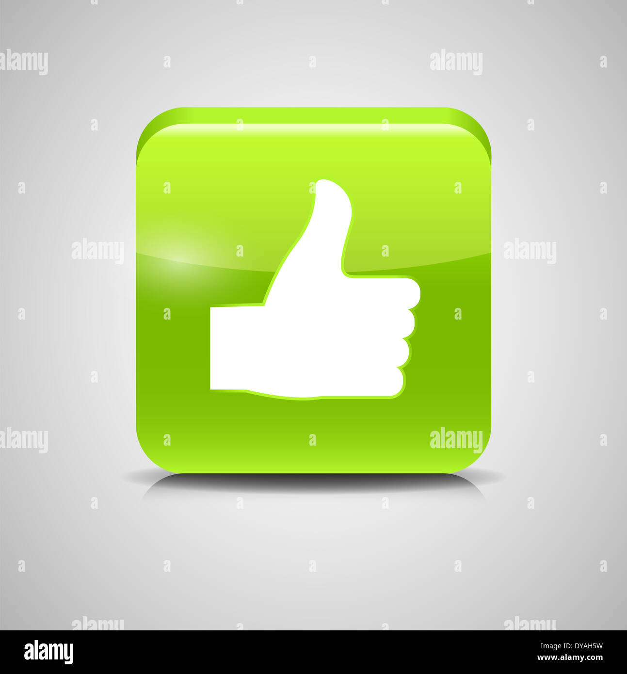 Thumbs Up Glass Button Vector Illustration Stock Photo - Alamy