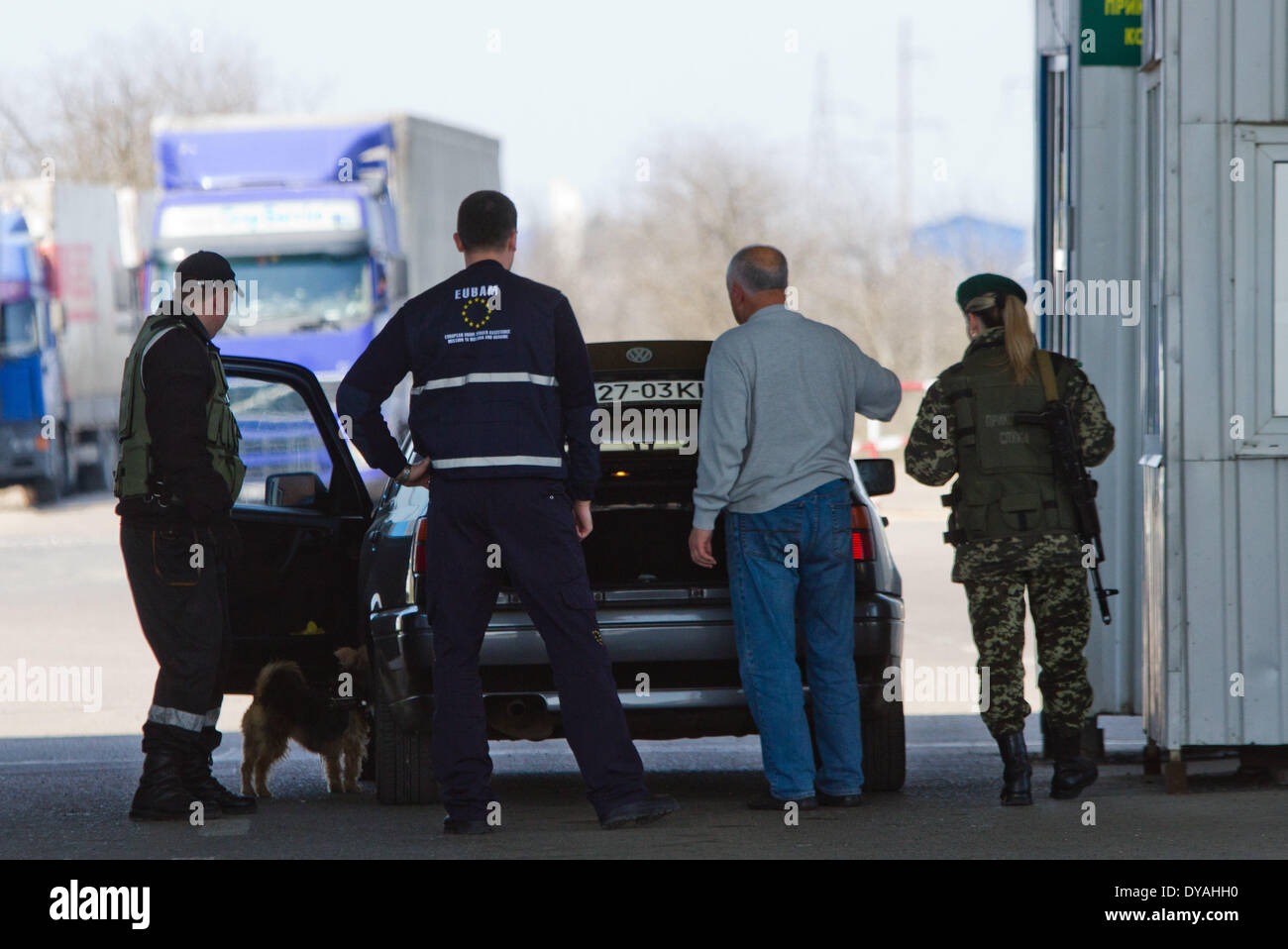 Ukraine. 8th Apr, 2014. EUBAM service man takes part in Ukrainian ...
