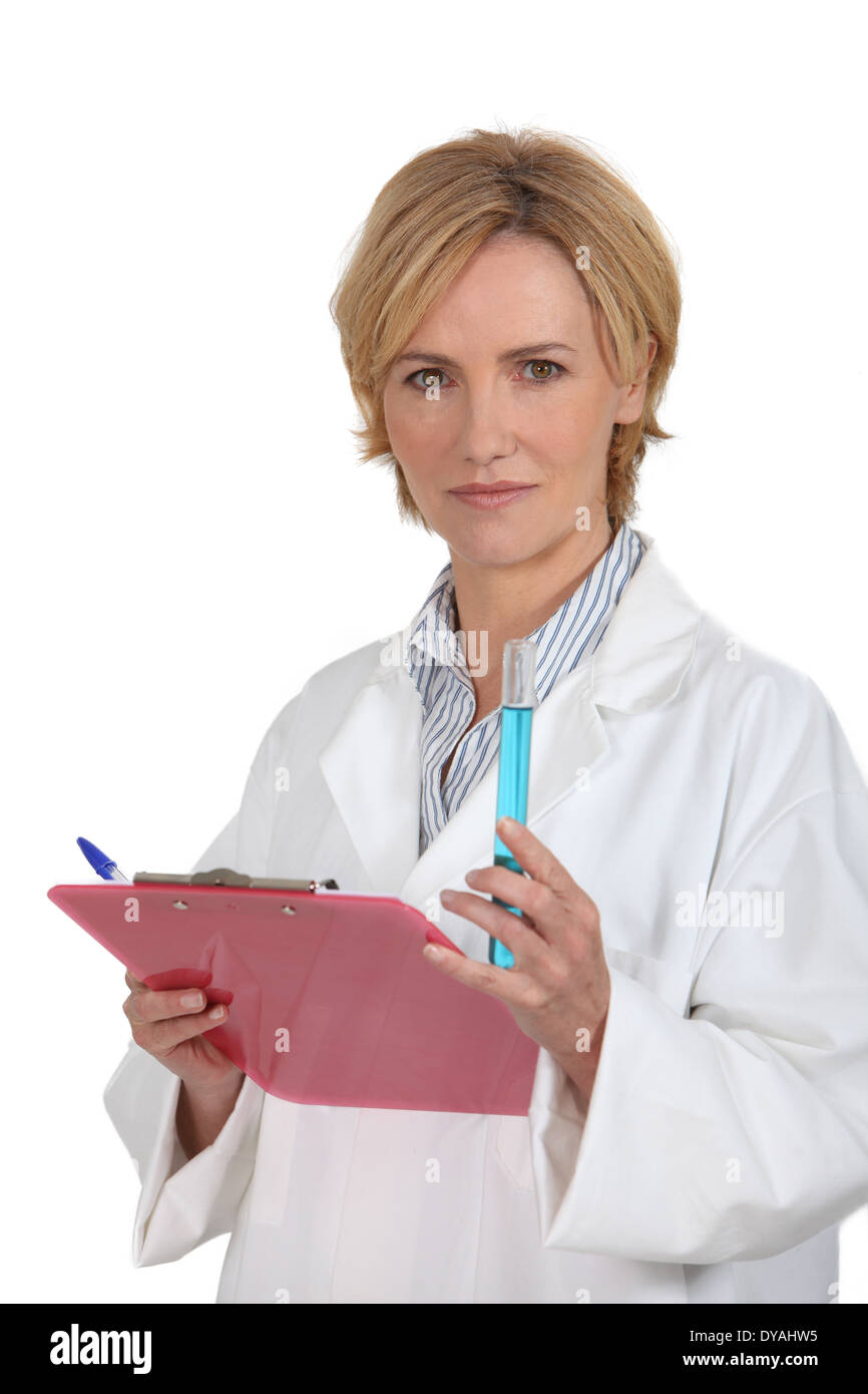 female doctor with test-tube Stock Photo - Alamy