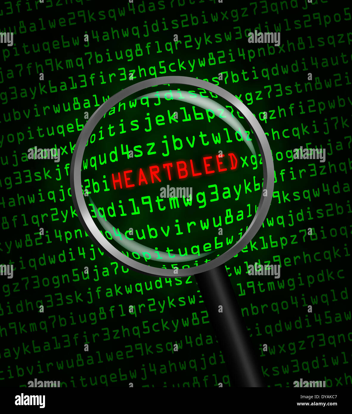 The Word Heartbleed Revealed In Computer Machine Code Through A
