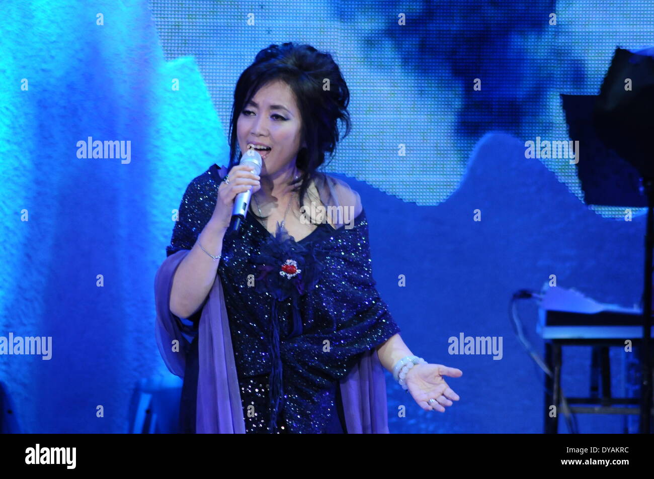 Taipei. 12th Apr, 2014. Singer Chyi Yu performs at her solo concert in ...