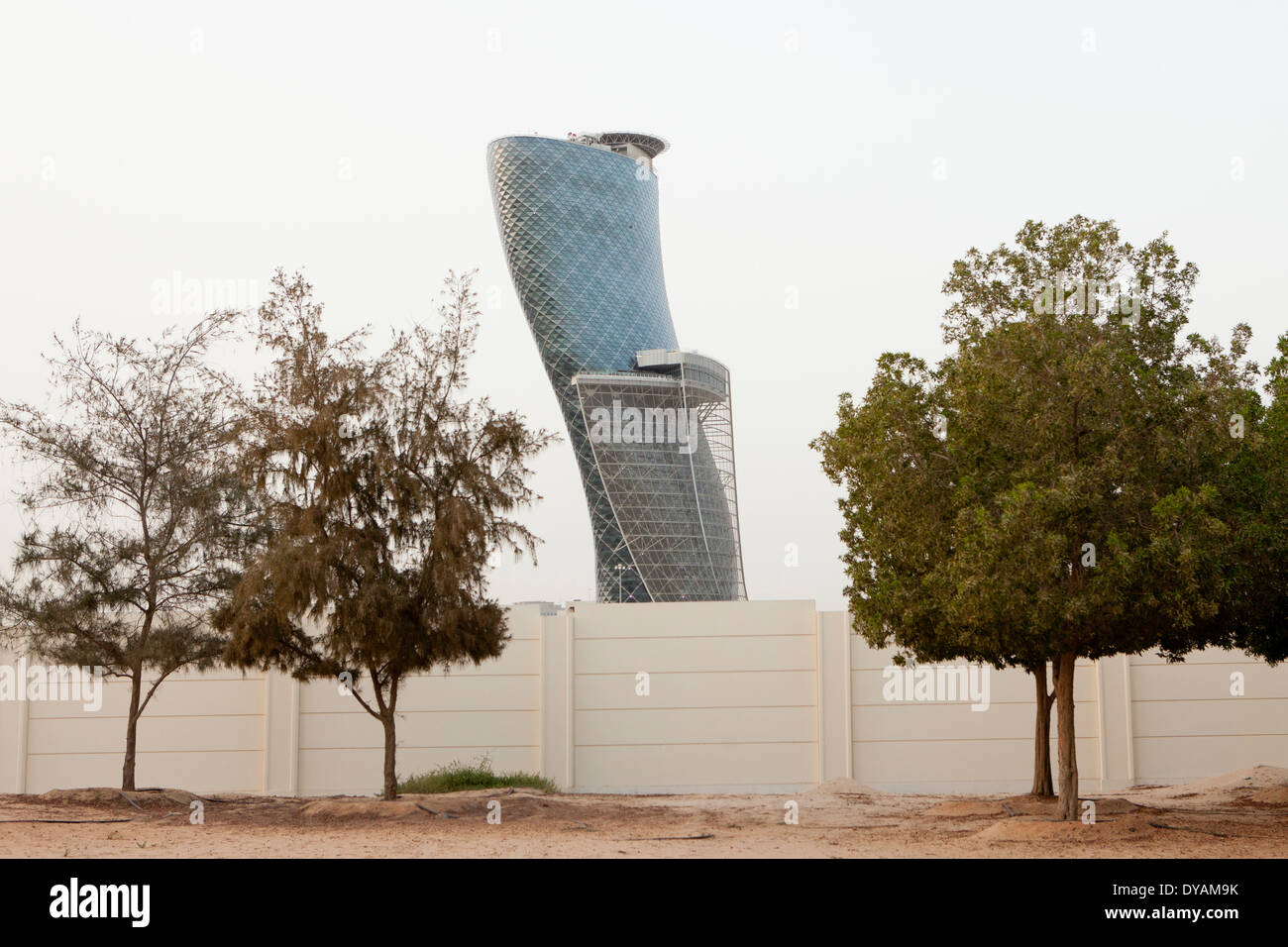 The Capital Gate Tower & Hyatt Capital Gate Hotel is build leaning at ...