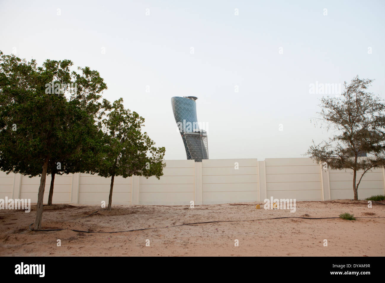 The Capital Gate Tower & Hyatt Capital Gate Hotel is build leaning at ...