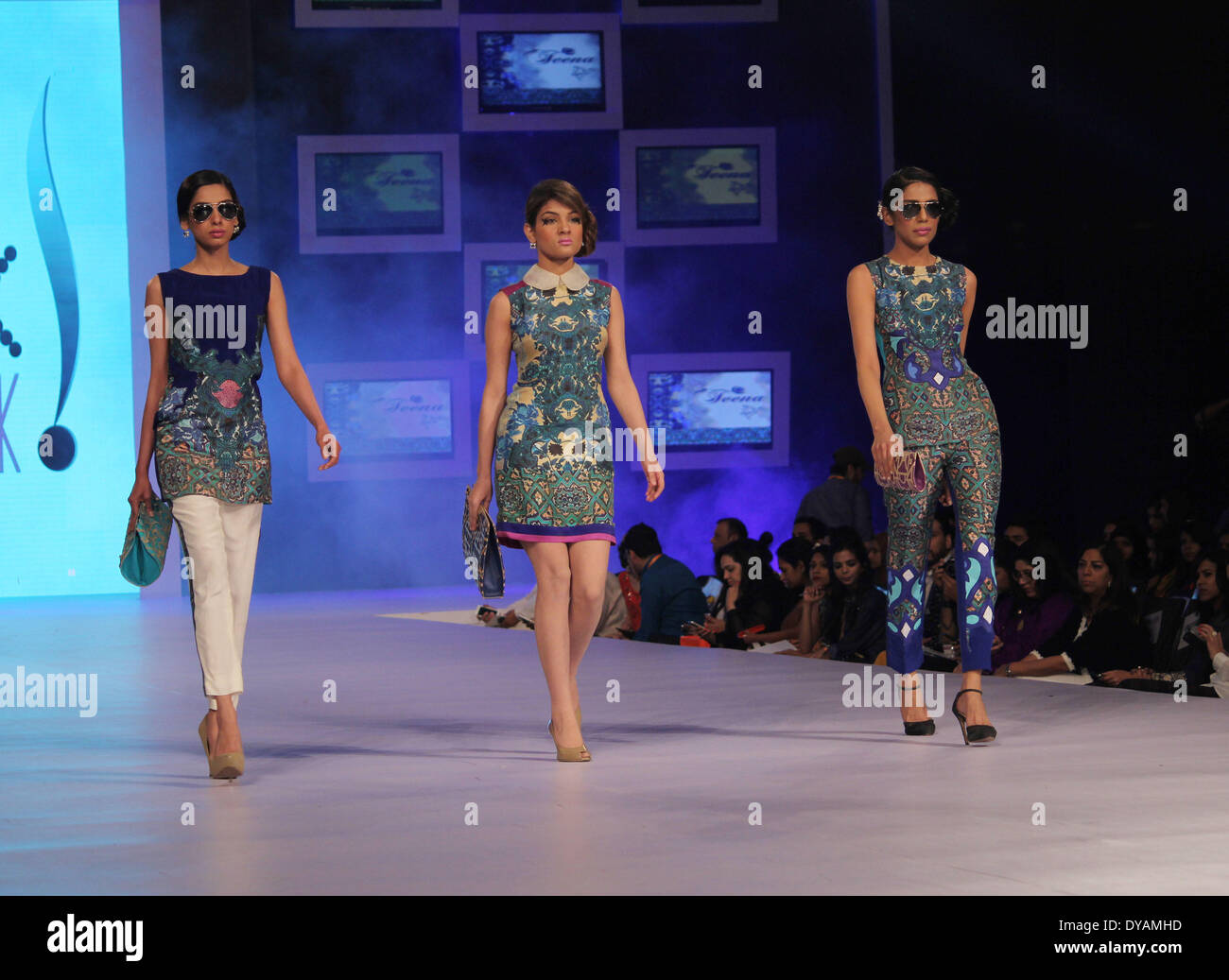 LAHORE, PAKISTAN-APRIL 11 : Pakistani Models present creations by ...