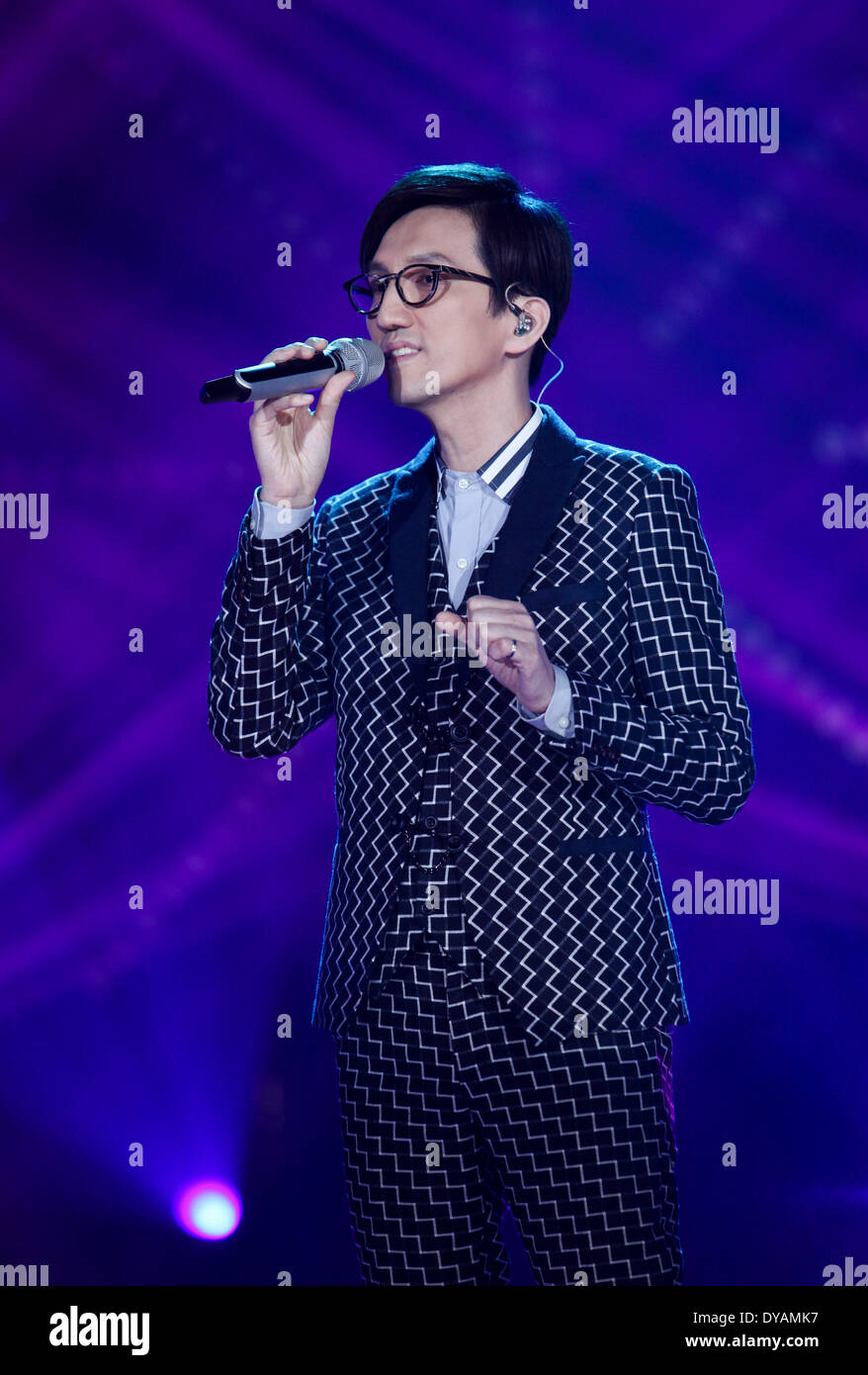 Changsha. 12th Apr, 2014. Singer Terry Lin performs in the biennial ...