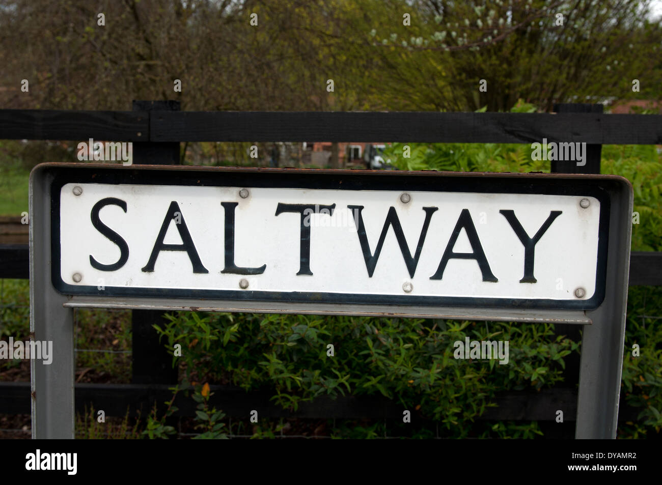 Saltway road sign, Droitwich Spa, Worcestershire, England, UK Stock ...