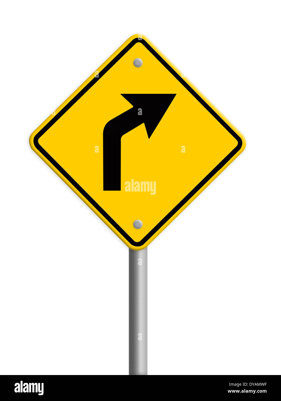Traffic symbol for curved road ahead hi-res stock photography and ...