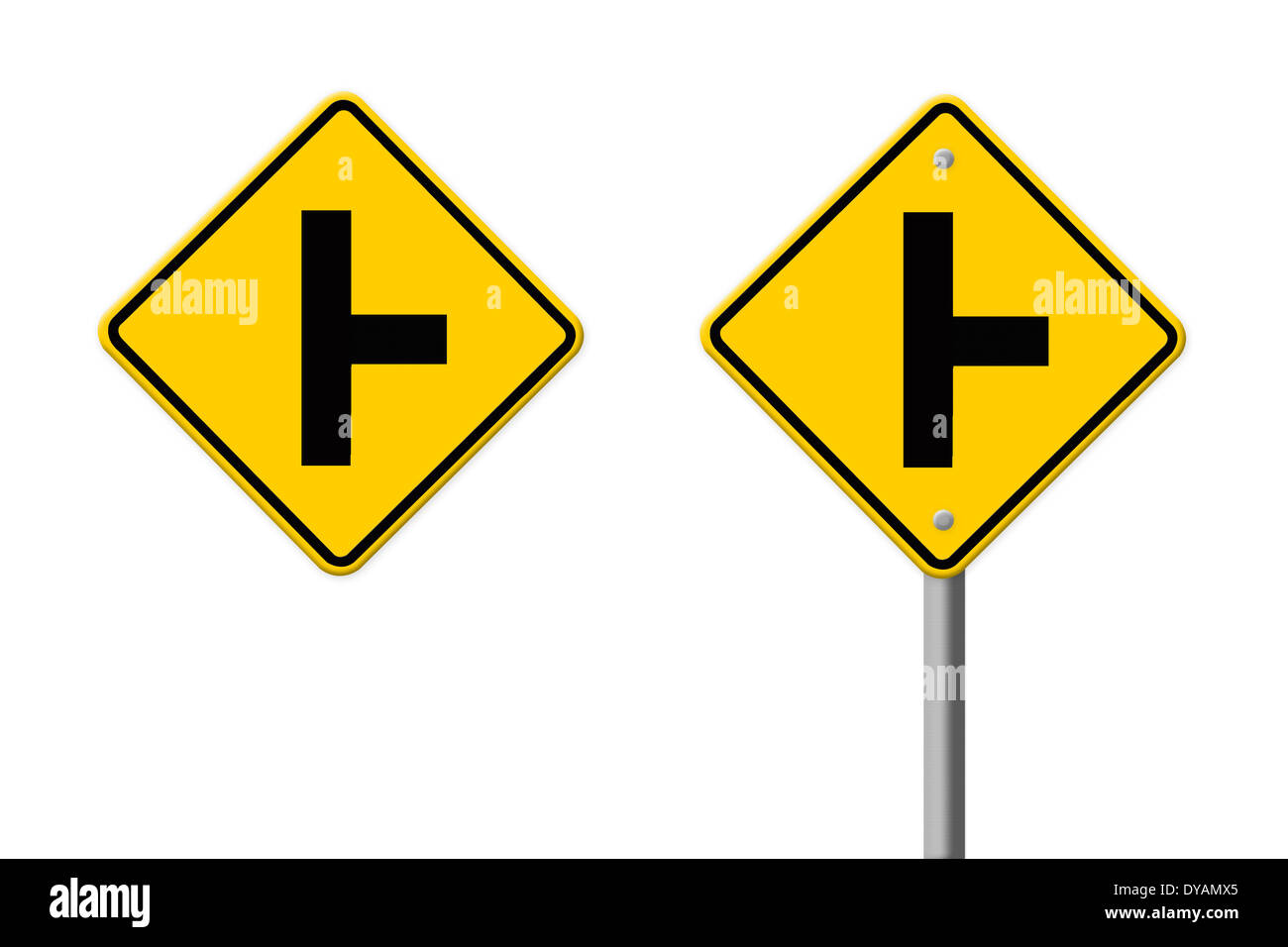 three intersection sign , Part of a series Stock Photo - Alamy