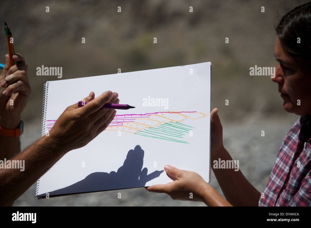 geology course in the oman mountain field Stock Photo - Alamy