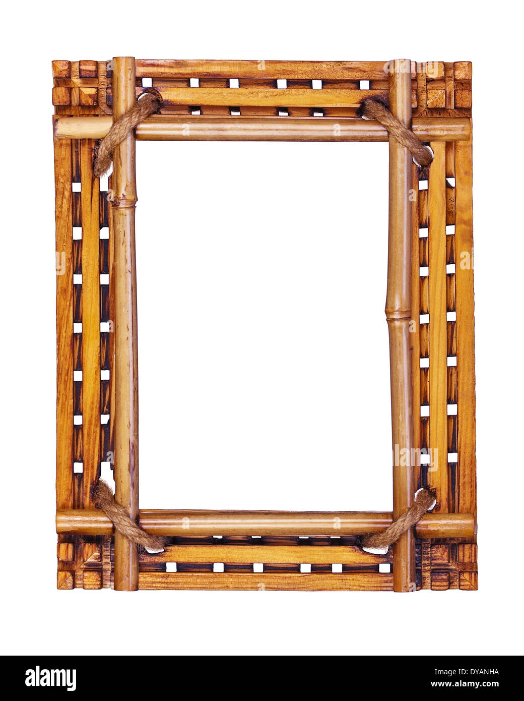 Bamboo frame isolated on white background. Closeup Stock Photo - Alamy