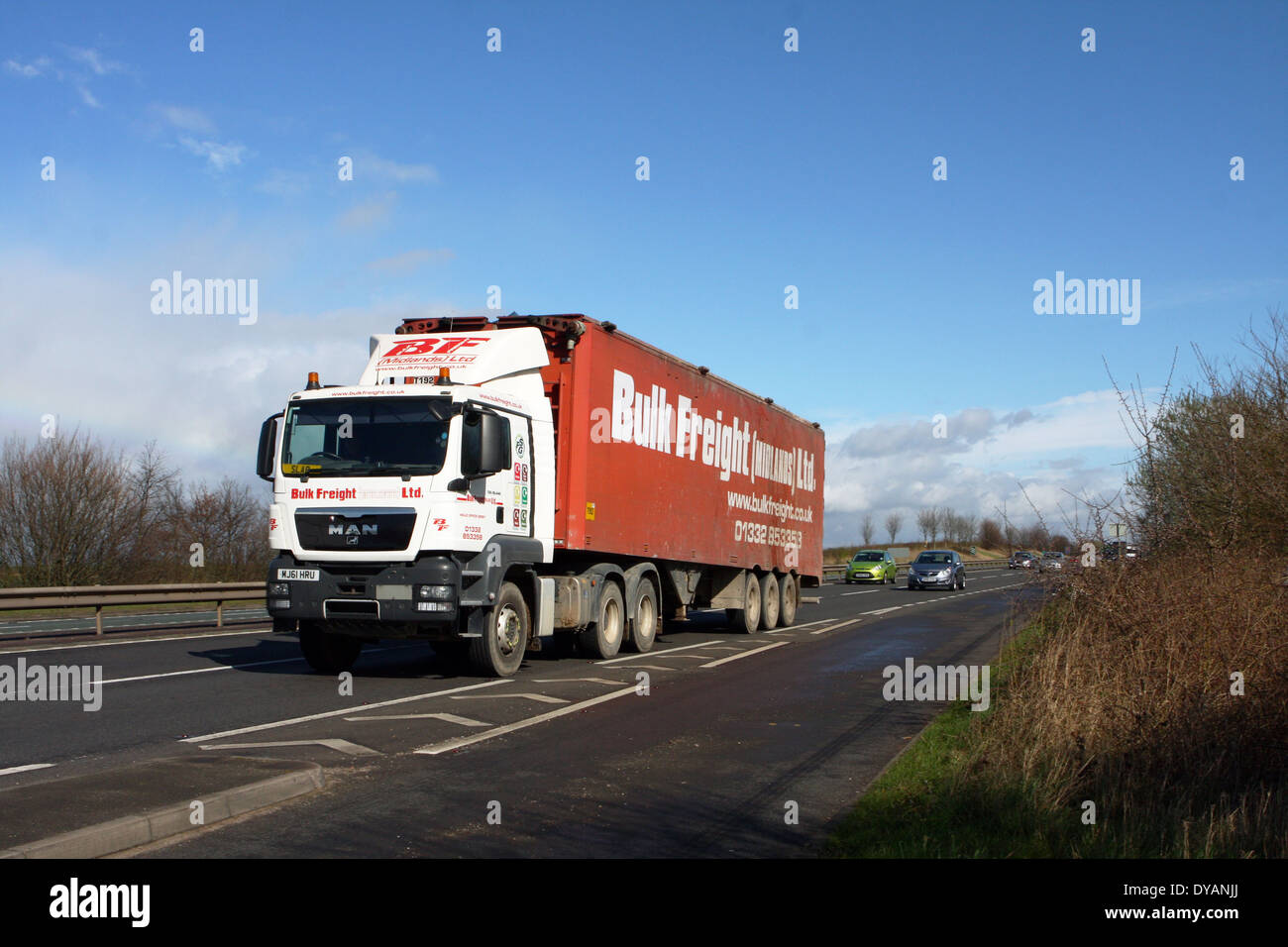A Bulk Freight Midlands truck traveling along the A46 dual carriageway ...