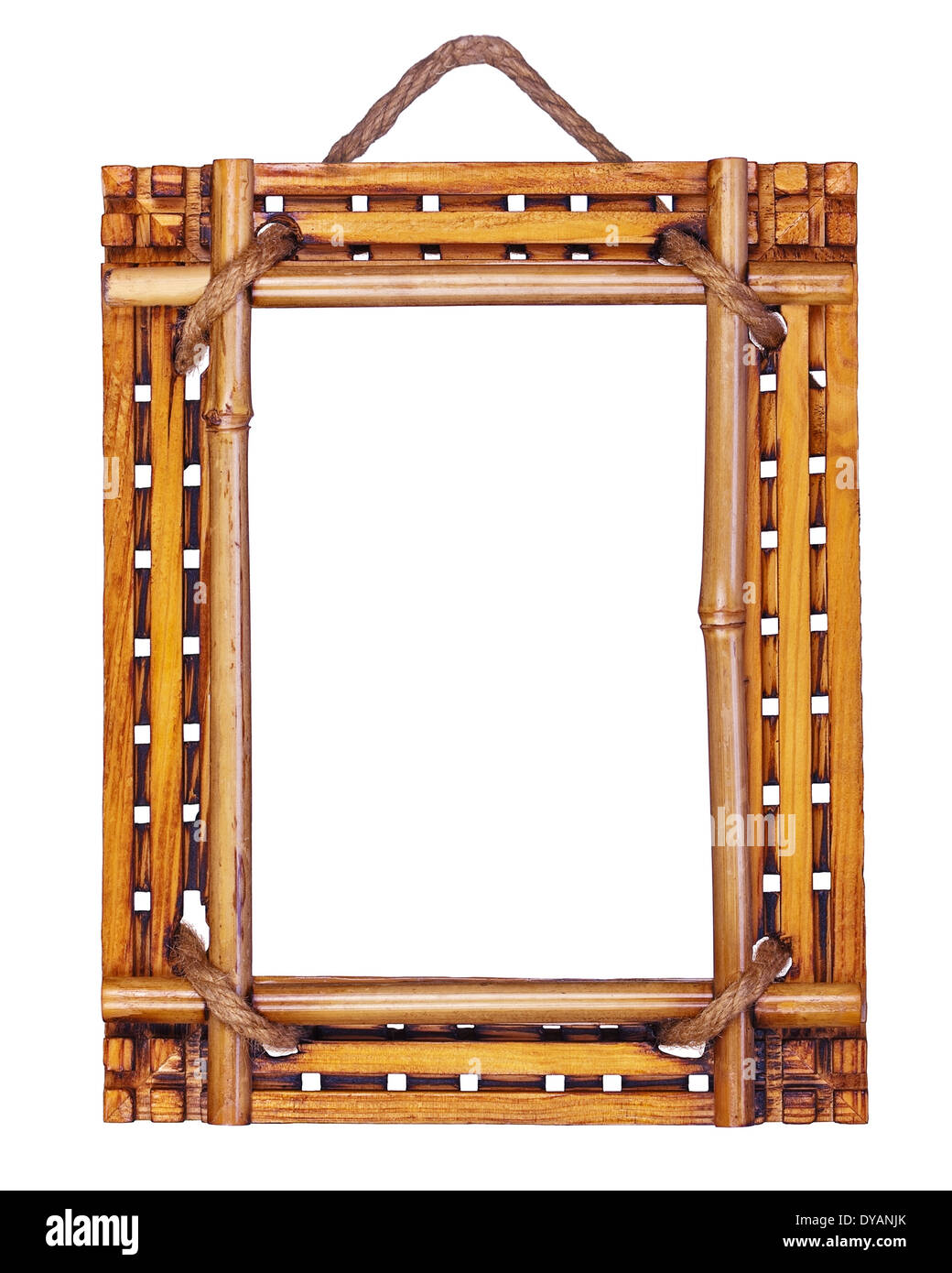 Bamboo frame isolated on white background. Closeup Stock Photo - Alamy