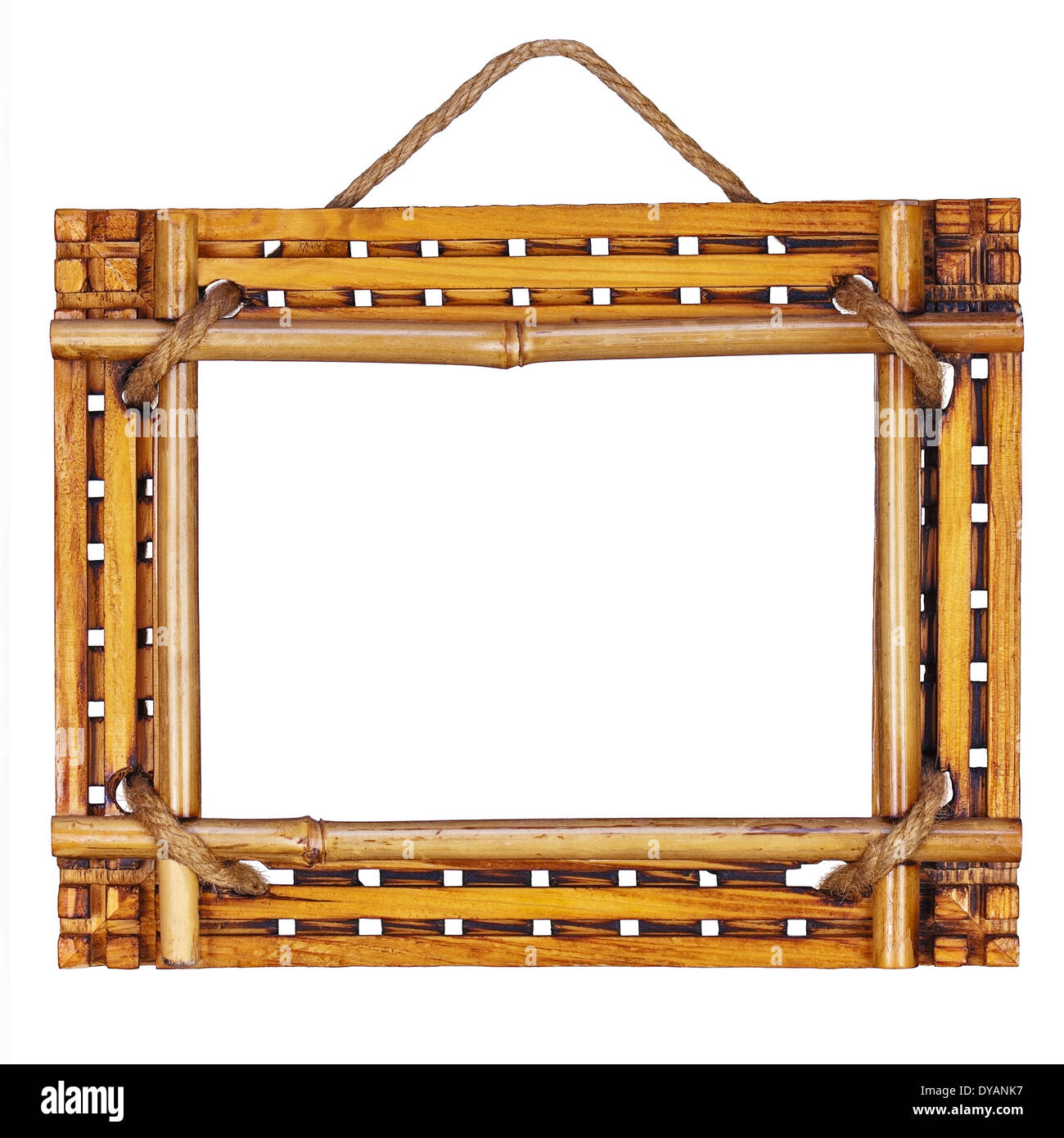 Bamboo frame isolated on white background. Closeup Stock Photo - Alamy