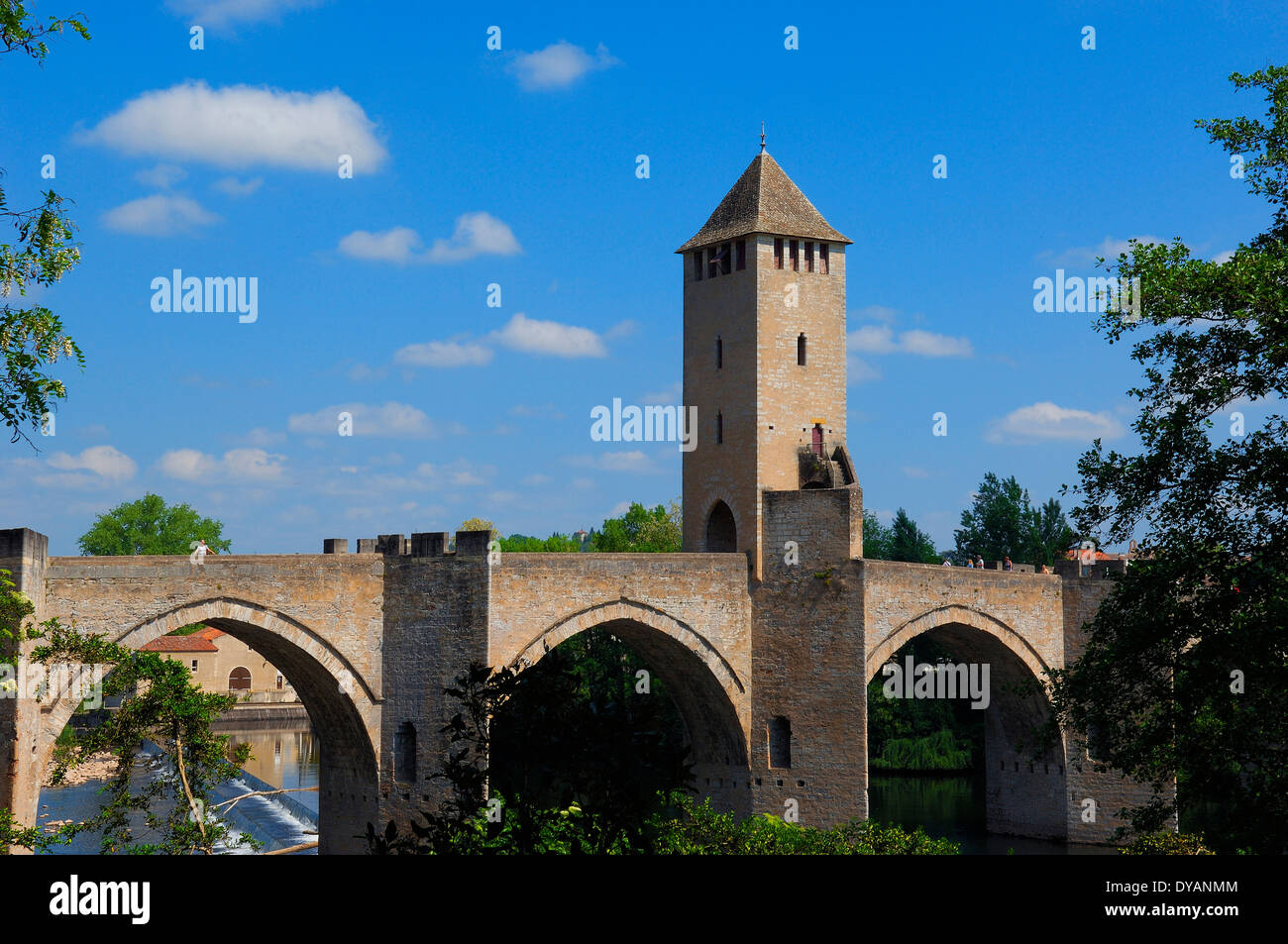 Cahors, Valentre bridge, Pont Valentre, Lot River, Lot departament ...