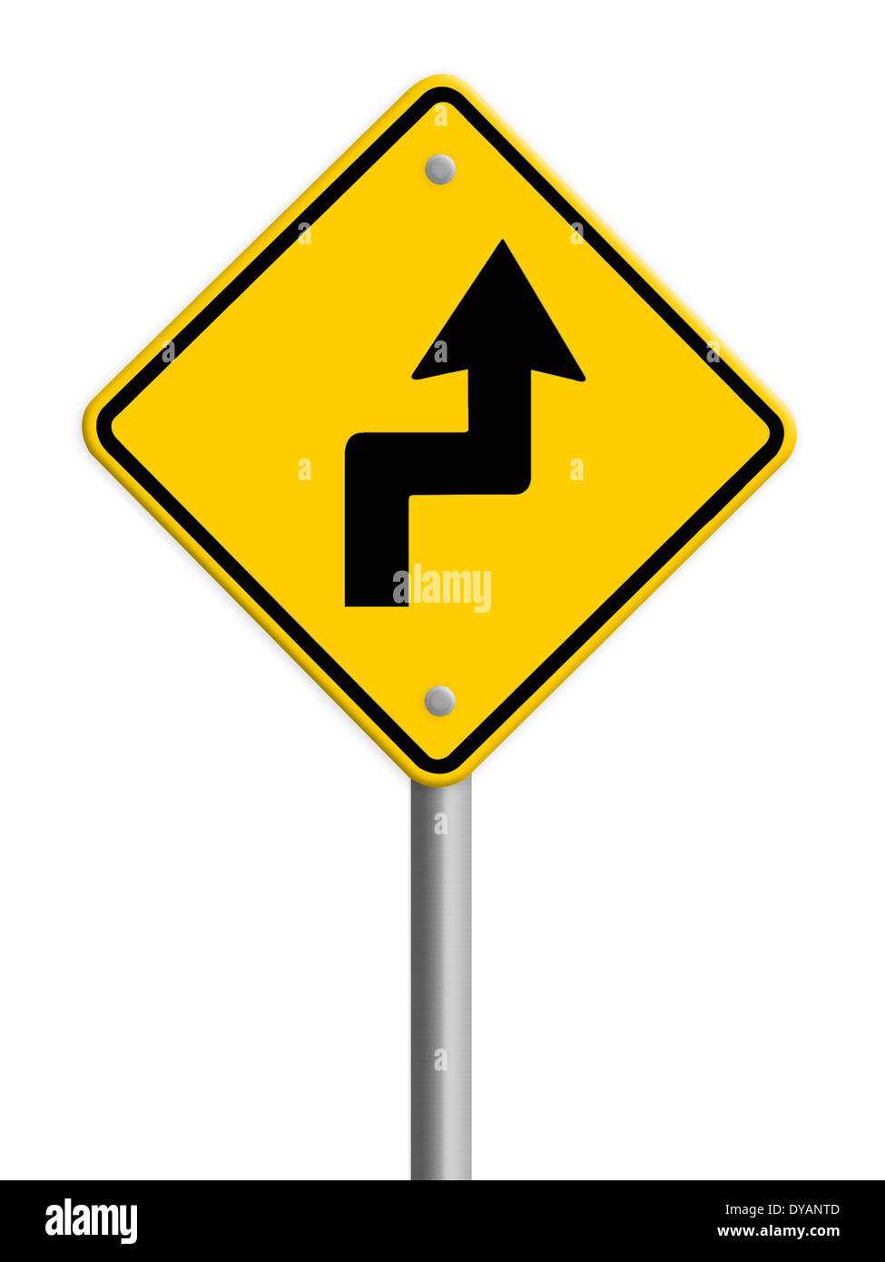 Curves Ahead traffic sign ,Part of a series Stock Photo - Alamy