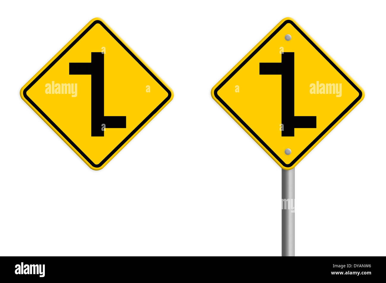 intersection sign, Part of a series Stock Photo - Alamy