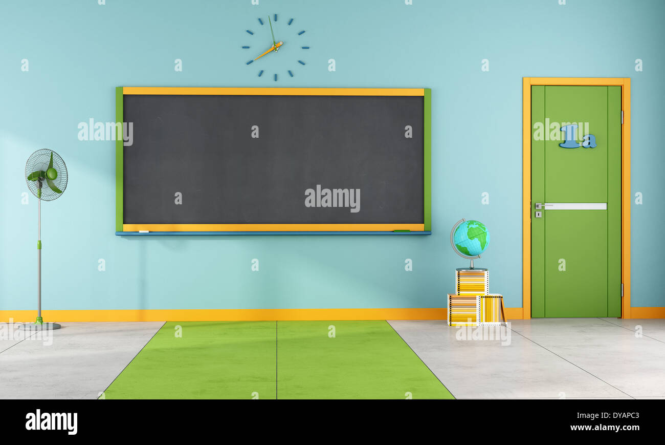 Colorful classroom without student and furniture - rendering Stock ...