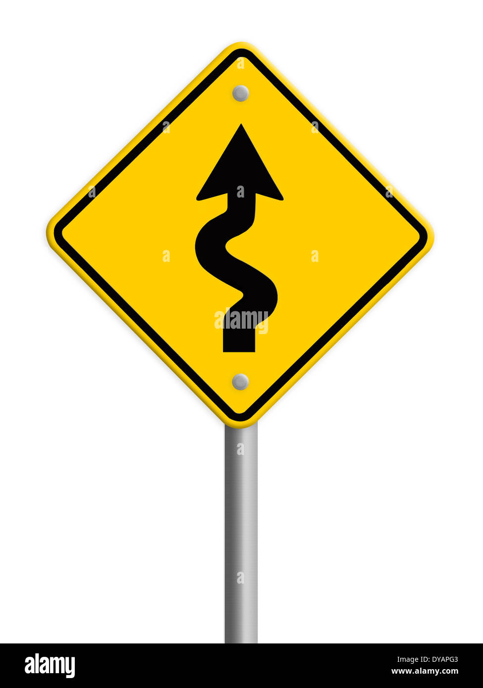 traffic sign Zigzag isolate on white background Stock Photo - Alamy