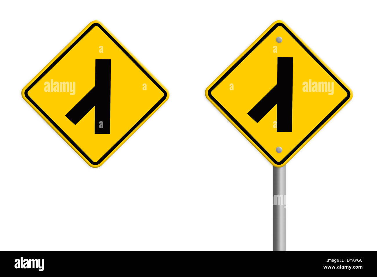 Y junction road sign hi-res stock photography and images - Alamy