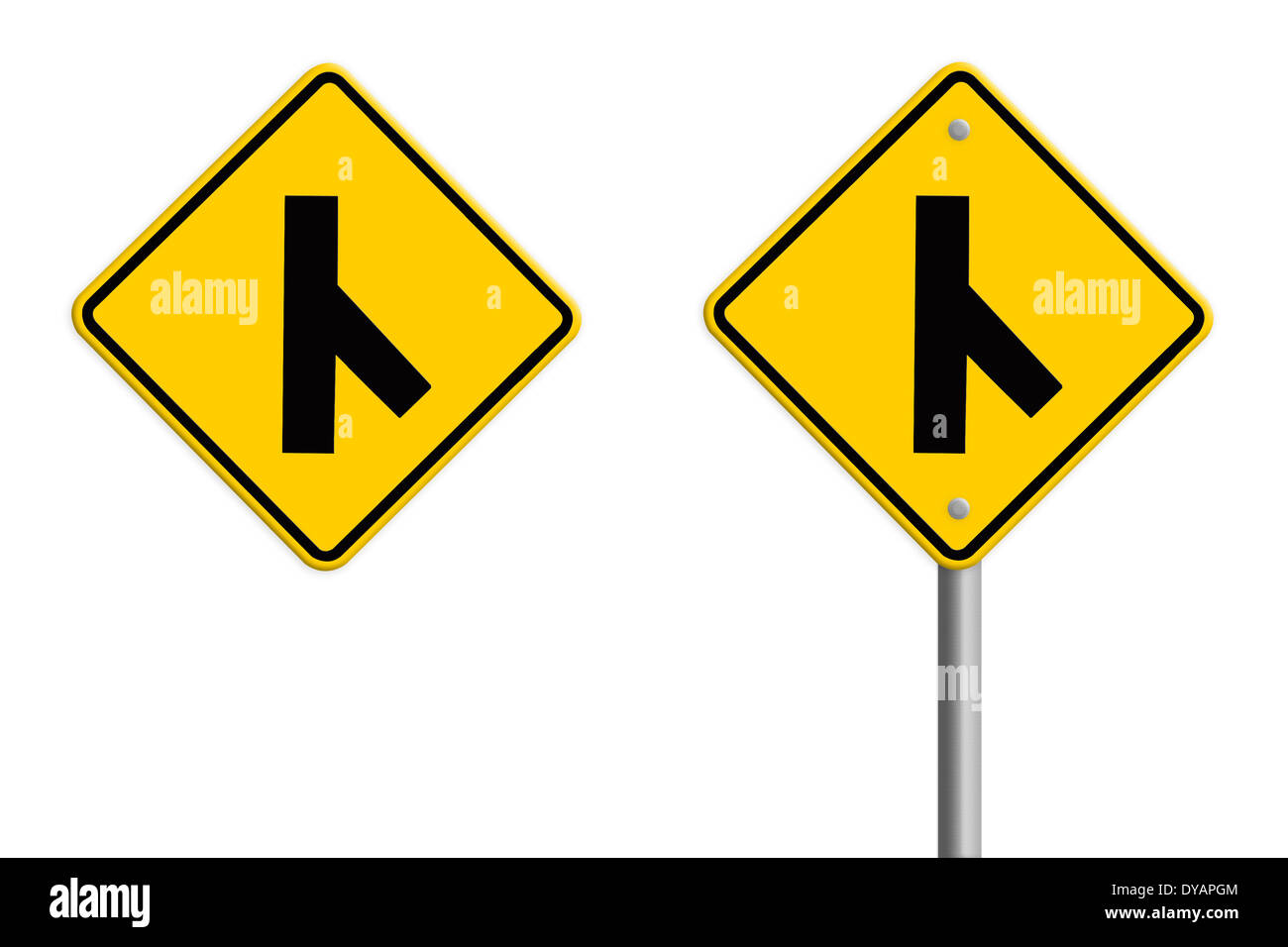 Y junction road sign hi-res stock photography and images - Alamy