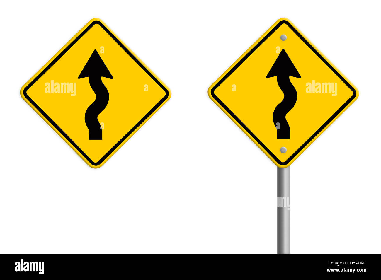 traffic sign Zigzag isolate on white background Stock Photo - Alamy