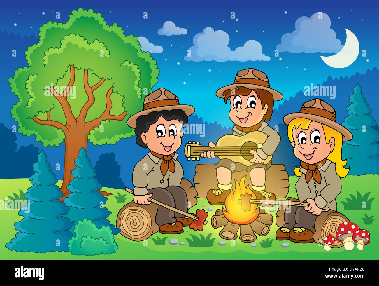 Children scouts theme image 2 - picture illustration Stock Photo - Alamy