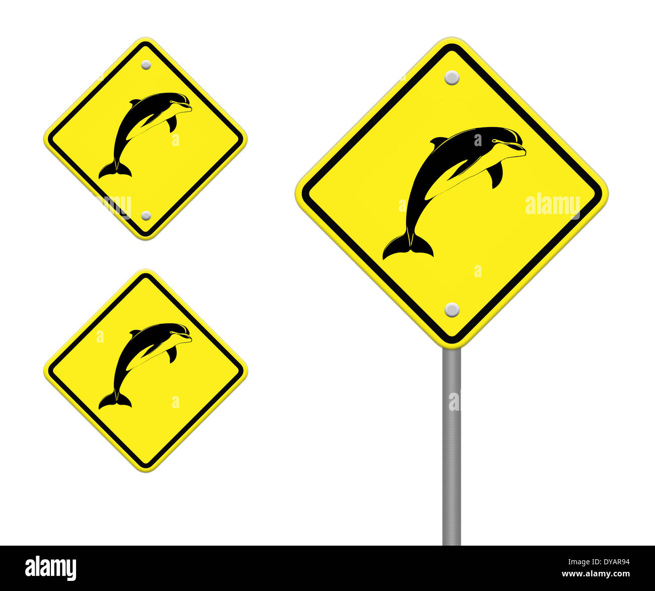 dolphin yellow and black sign - no fishing allowed Stock Photo - Alamy