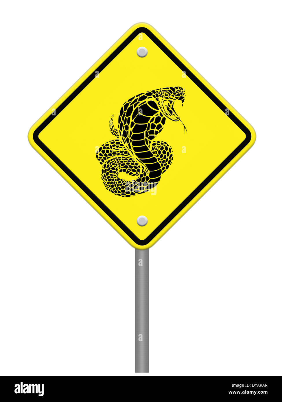 cobra-snake warning sign on the road Stock Photo - Alamy