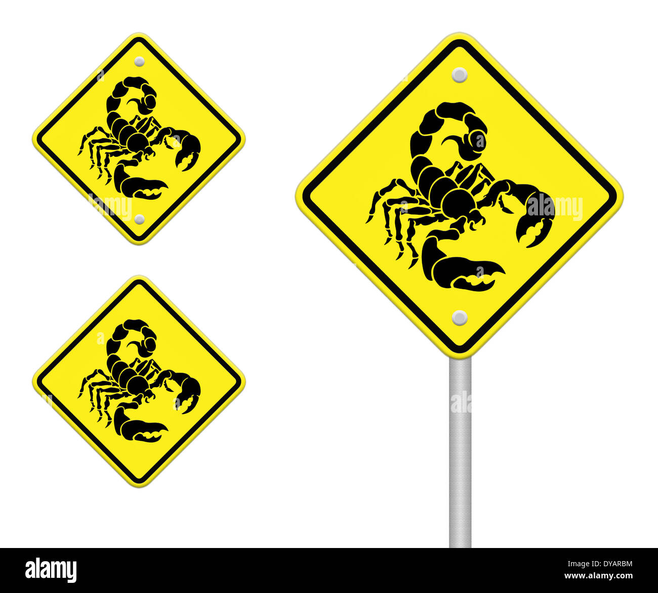 Scorpion Caution Sign Stock Photo - Alamy