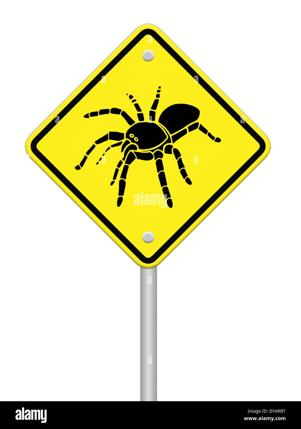 Spider Caution Sign Stock Photo - Alamy