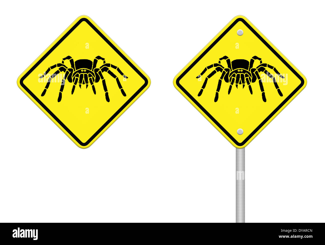 spider- tarantula Caution Sign Stock Photo - Alamy