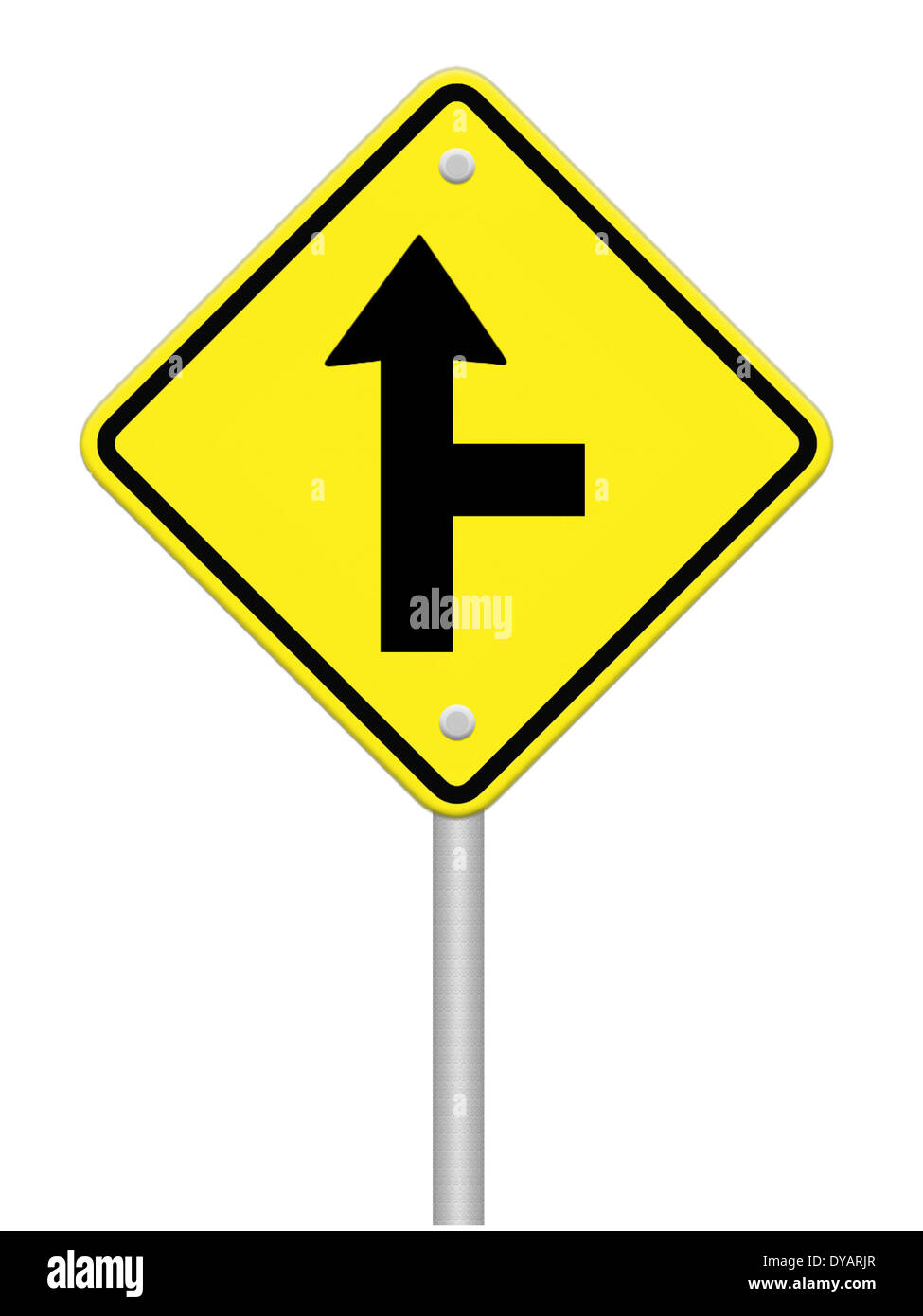 three intersection sign Stock Photo - Alamy
