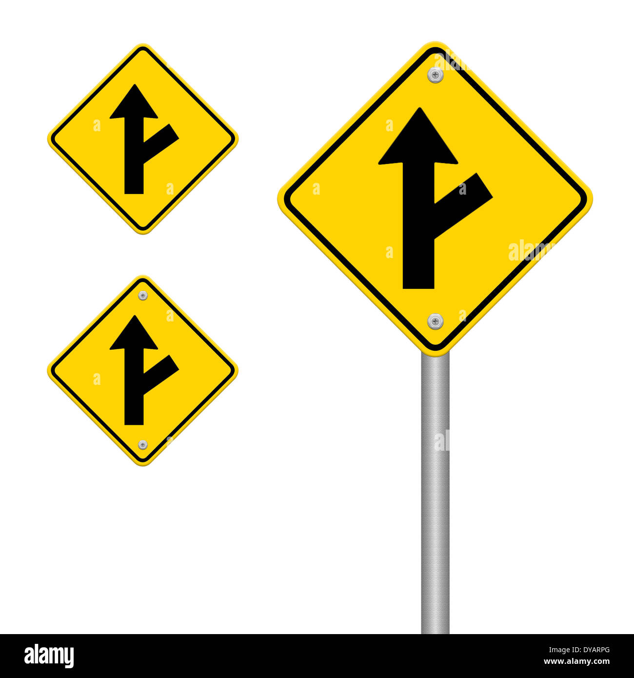 Three way traffic control signs hi-res stock photography and images - Alamy