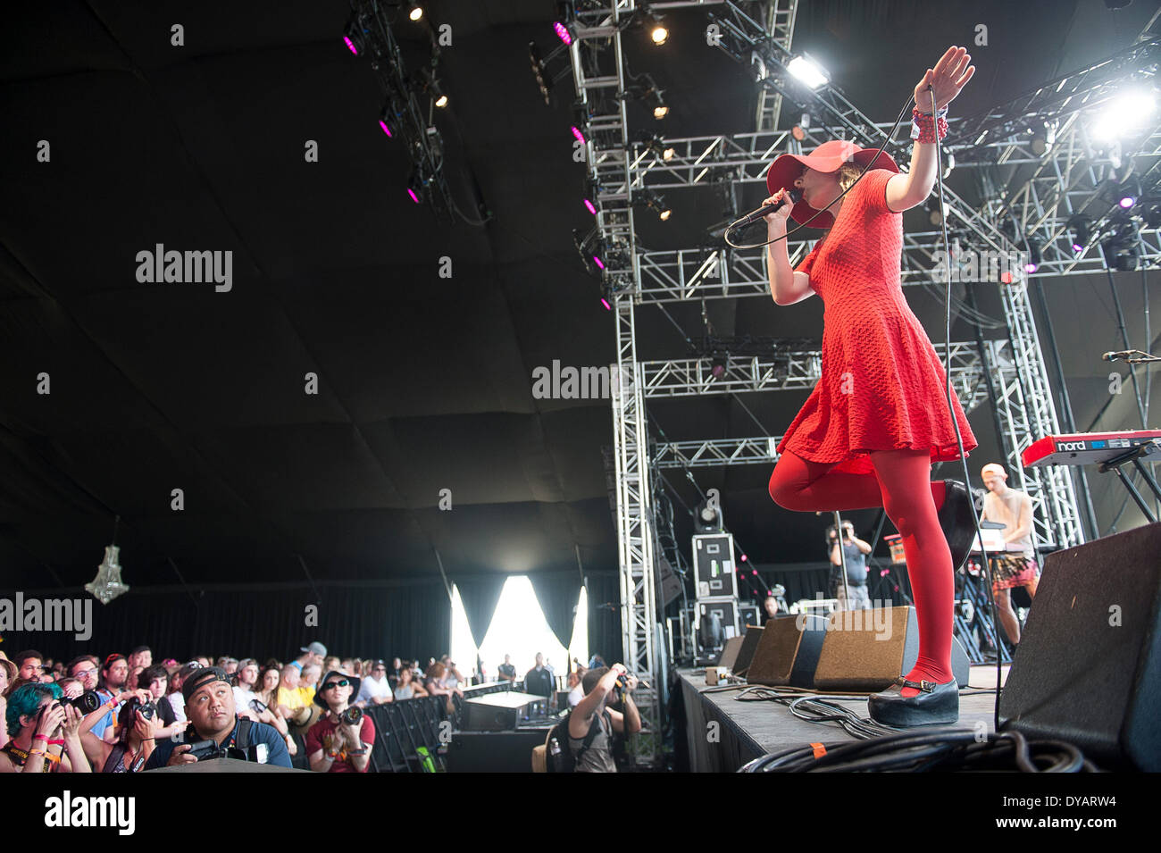 Apr 10, 2014 - Indio, California; USA - Singer AUSTRA performs live as ...