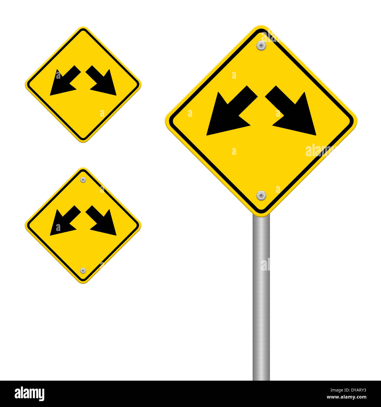 Road Signs Yellow series Stock Photo - Alamy