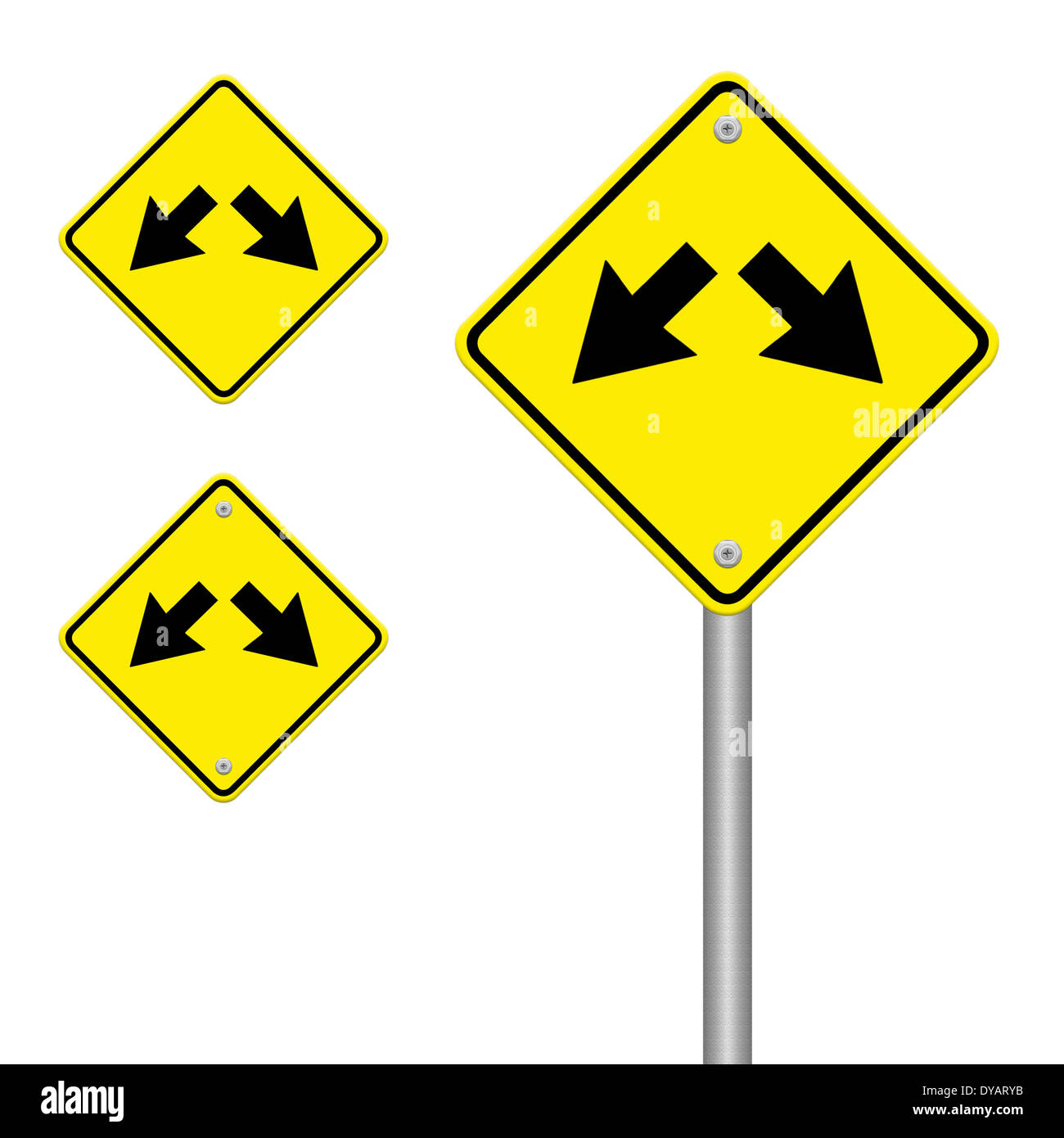 Road Signs Yellow series Stock Photo - Alamy