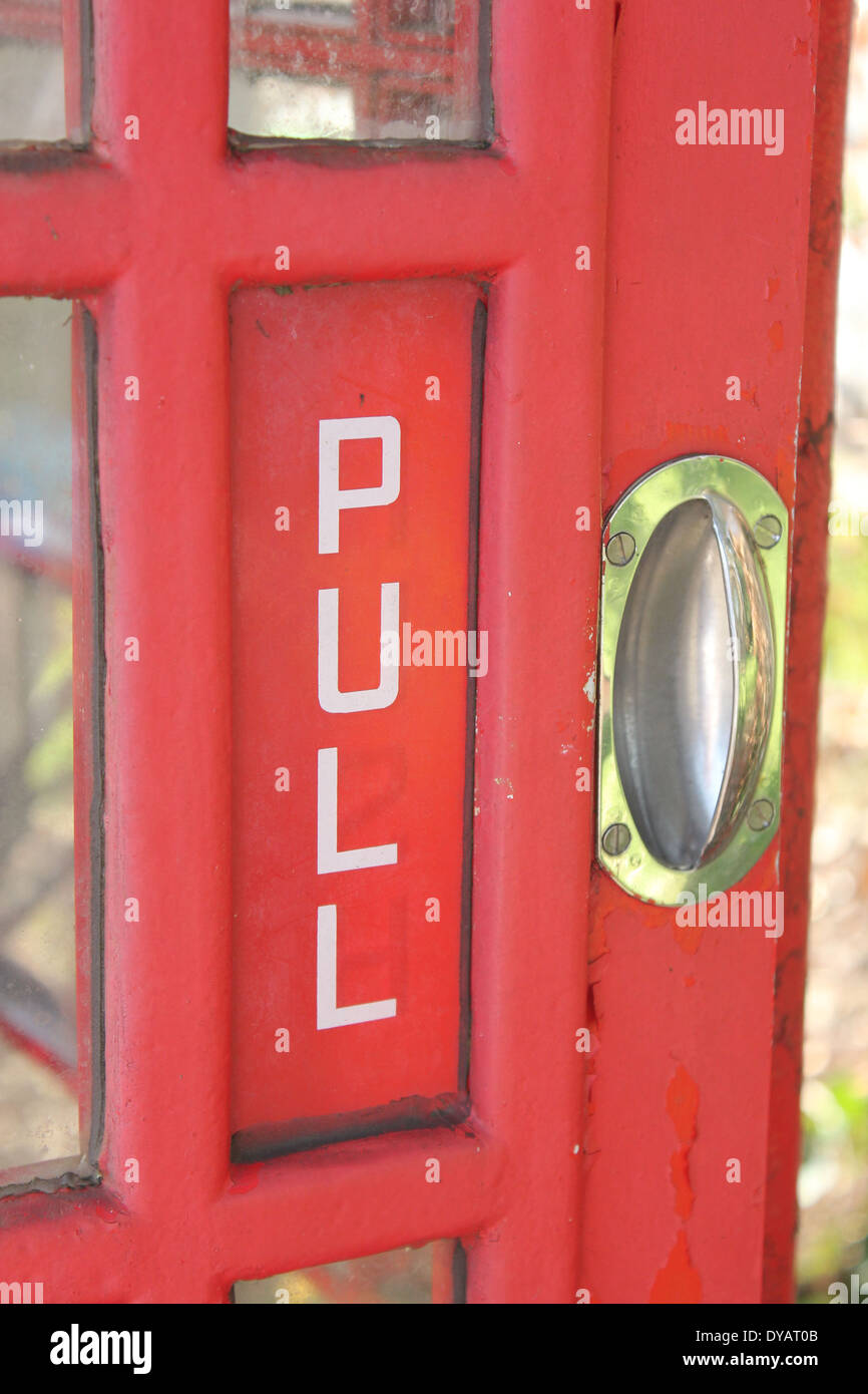 British Red Phone Box Door Stock Photo - Alamy