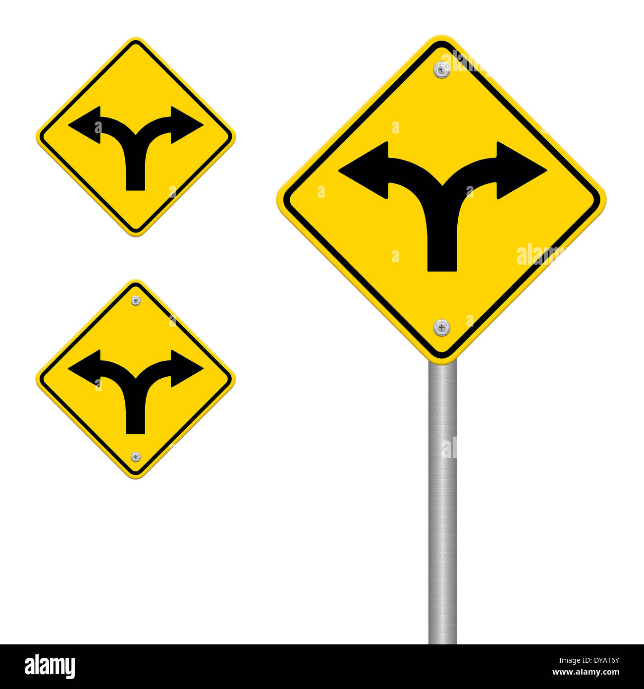 Fork in the road sign Stock Photo - Alamy