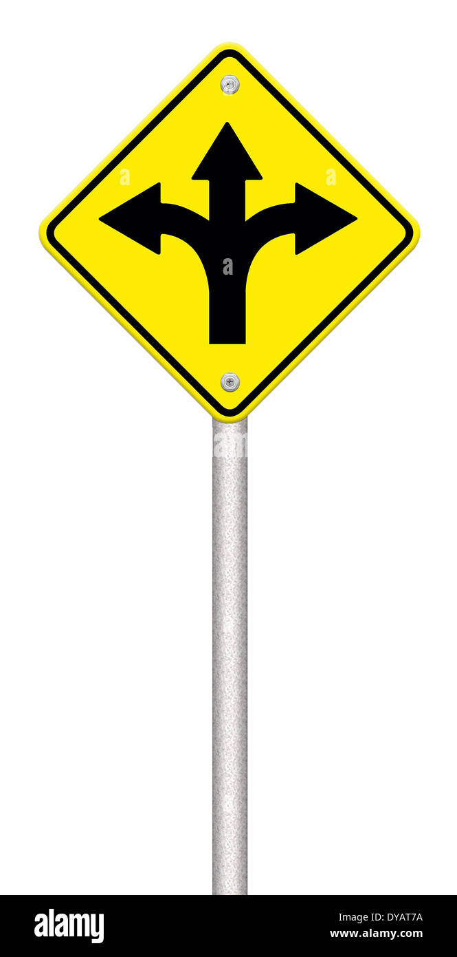 Fork in the road sign Stock Photo - Alamy