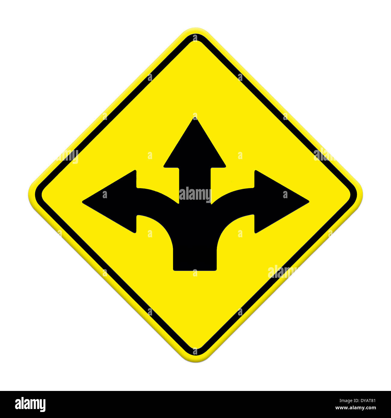 Fork in the road sign Stock Photo - Alamy