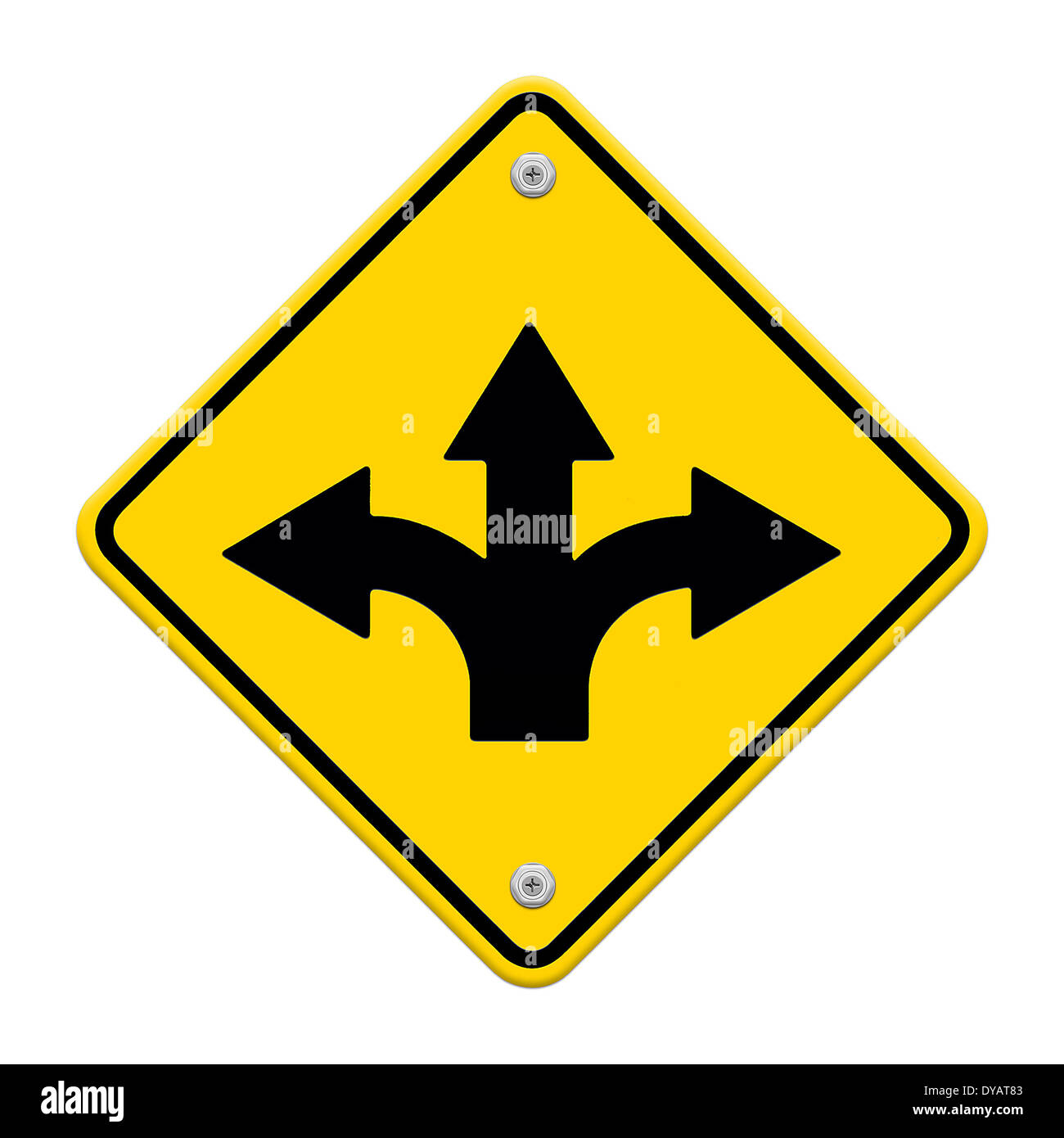 Fork in the road sign Stock Photo - Alamy