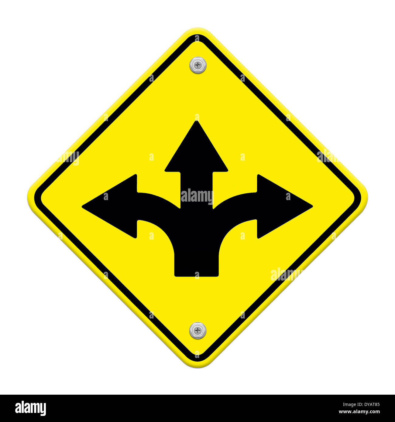 Fork in the road sign Stock Photo - Alamy