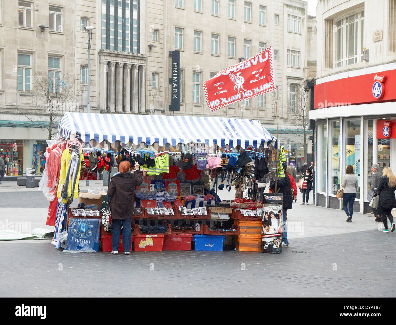 Street stall in Liverpool city centre Merseyside UK Stock Photo - Alamy