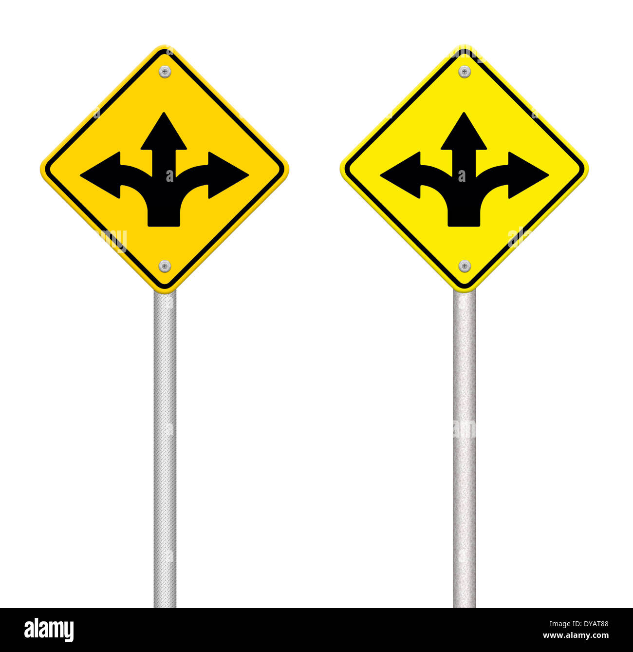 Fork in the road sign Stock Photo - Alamy