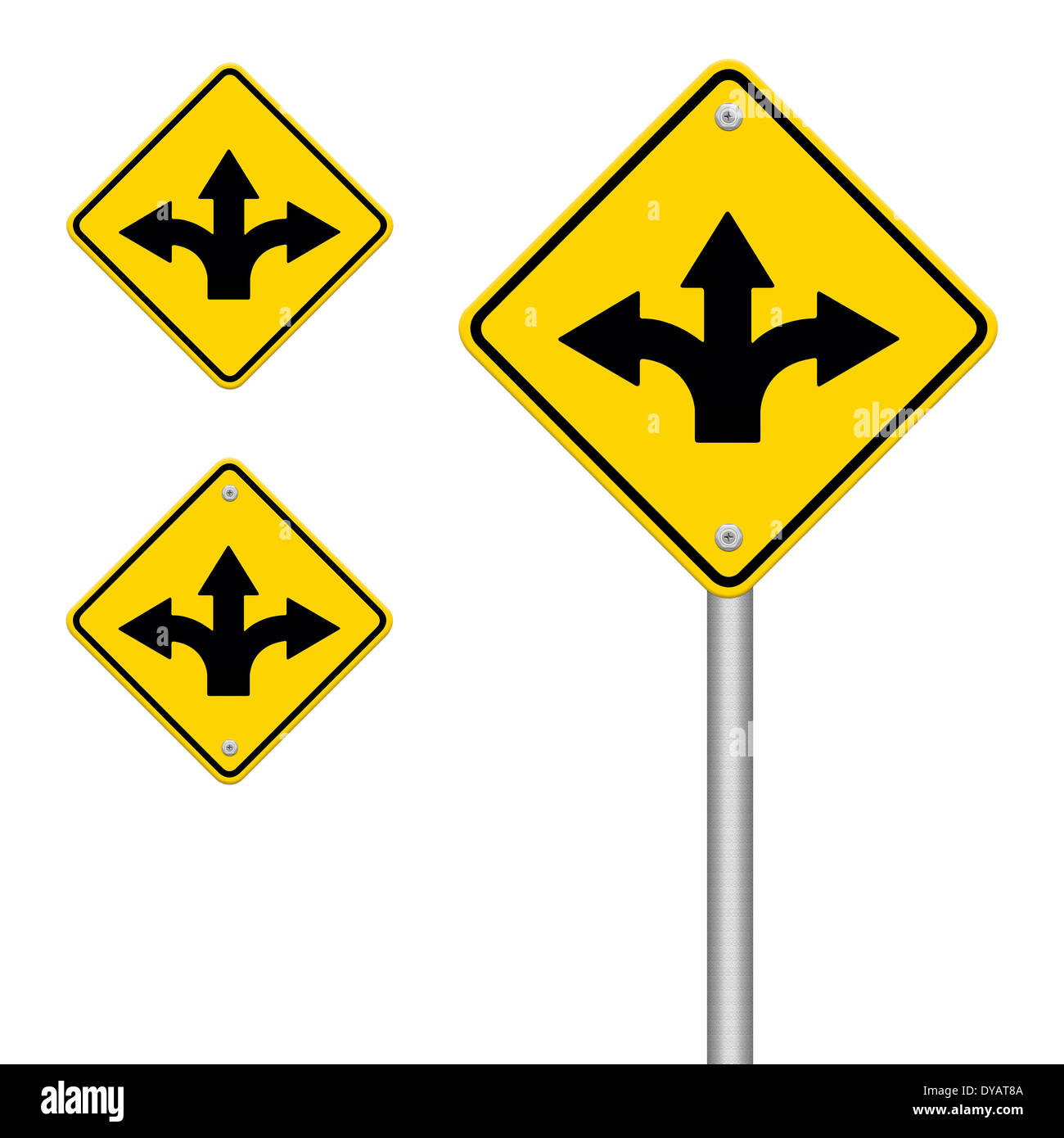 Fork in the road sign Stock Photo - Alamy