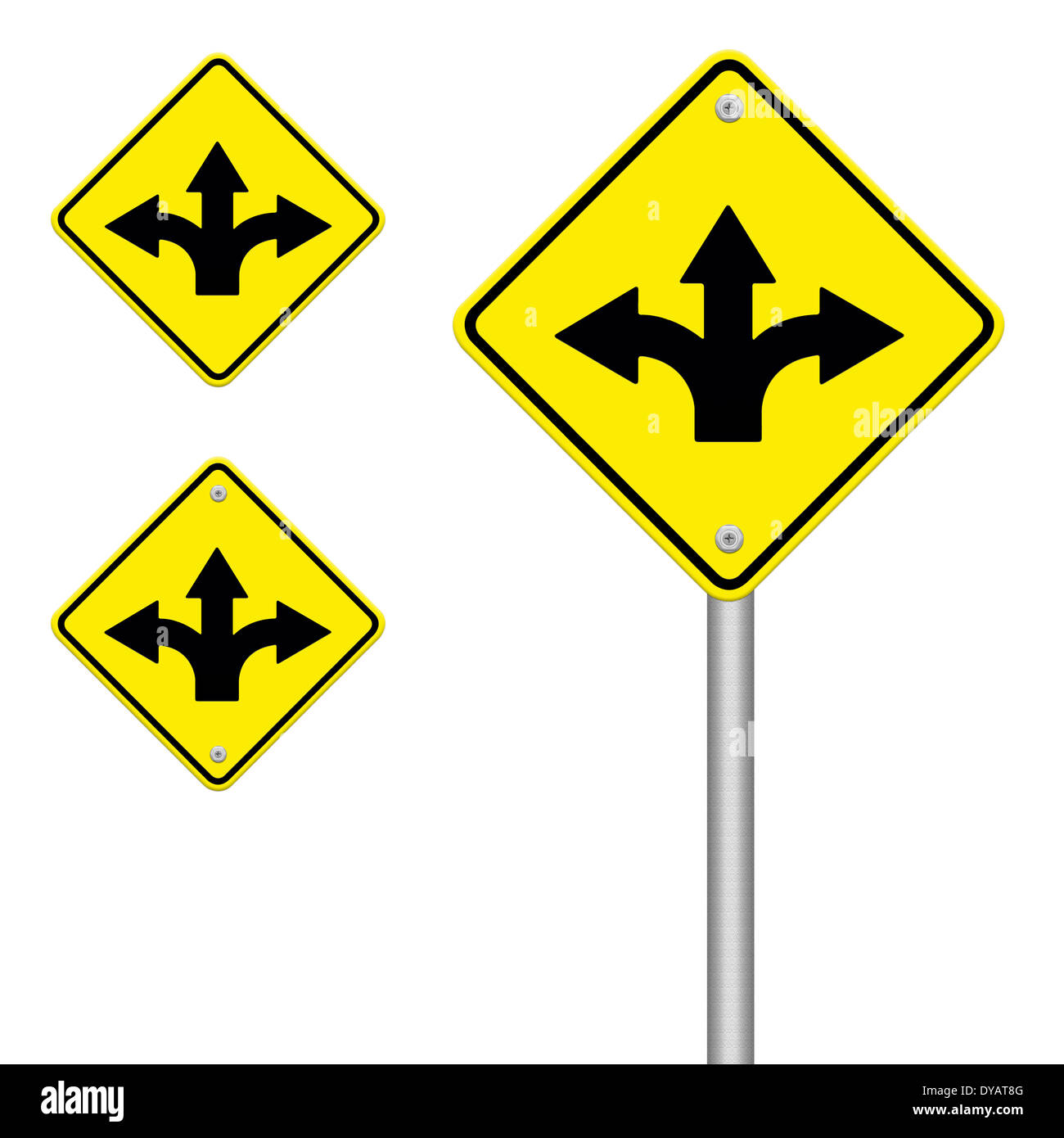 Fork in the road sign Stock Photo - Alamy