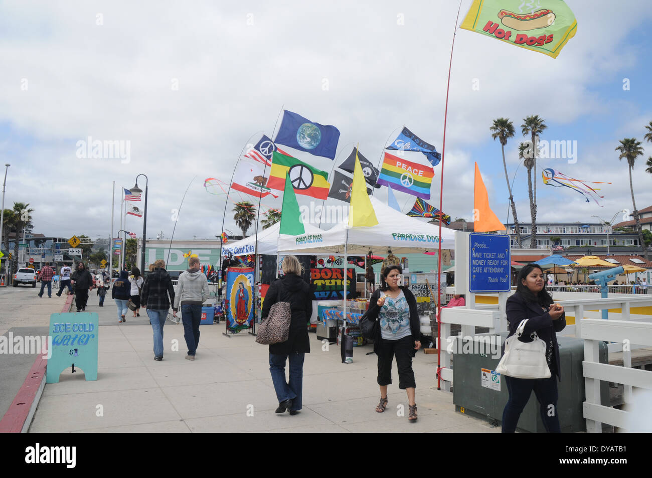 people walking on wharf in santa cruz california Stock Photo - Alamy