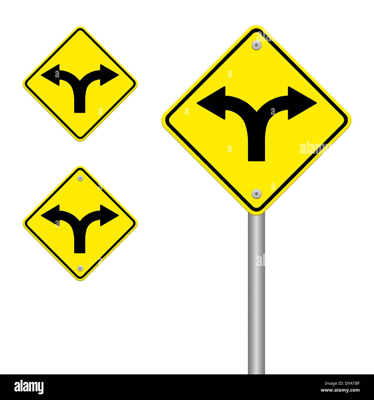 Fork in the road sign Stock Photo - Alamy