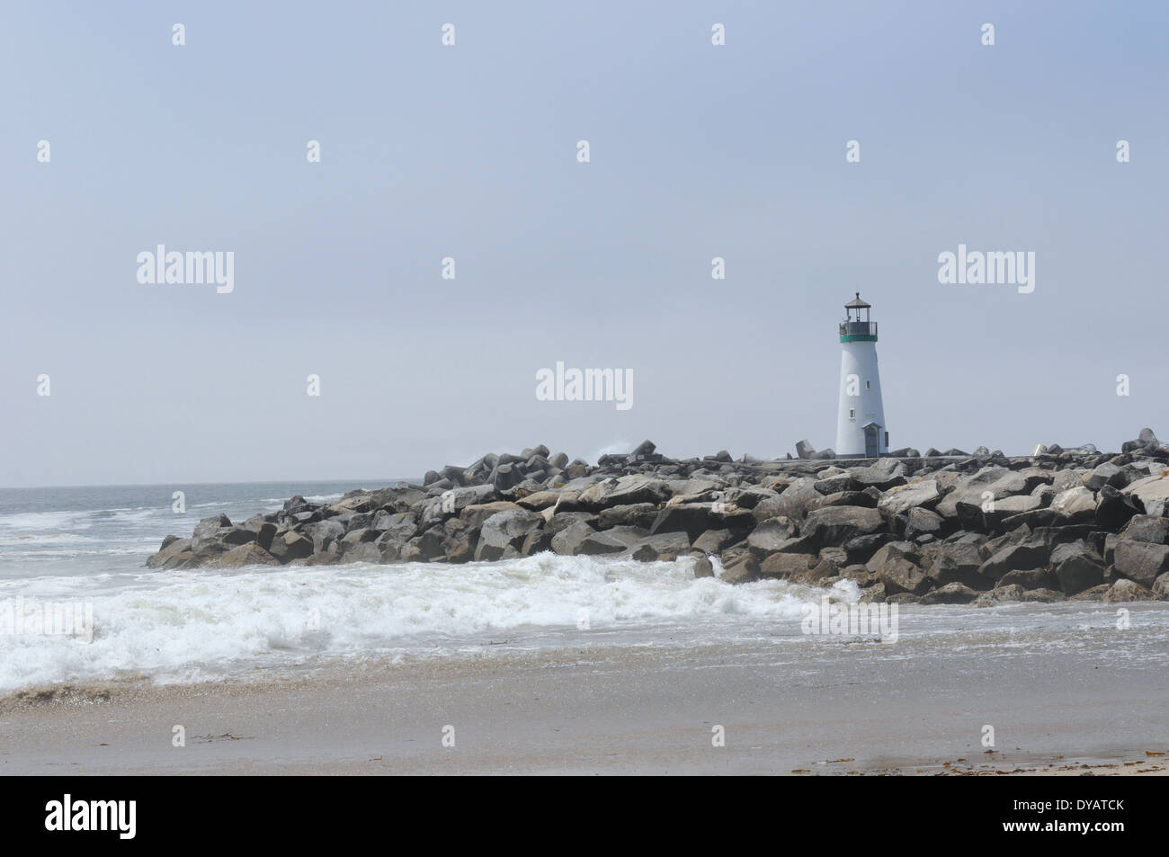 view of the lighthouse near harbor beach Capitola California Stock ...
